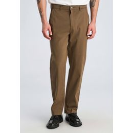 LINDBERGH Herren Chinos "Chinos Relaxed Loose Fit", braun, Gr. 34, unifarben, Obermaterial: 98% Baumwolle, 2% Elasthan, Hosen