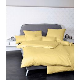 Janine Bettw&auml;sche &raquo;Colors&laquo; 3 Stk. feinf&auml;dige uni Bettw&auml;sche f&uuml;r alle Jahreszeiten, Markenrei&szlig;verschluss gelb Mako-Satin, Obermaterial: 100% Baumwolle B/L: 