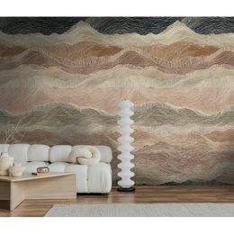 Livingwalls living walls Fototapete &raquo;The Wall 4 Structures &ndash; Atmosph&auml;rische Berglandschaft Vlies-Fototapete&laquo; Motiv matt naturalistisch leicht strukturiert 