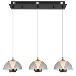 Globo LIGHTING LED Pendelleuchte &raquo;ARUS&laquo; LED-Modul 1 Stk. Warmwei&szlig; H&auml;ngelampe/H&auml;ngeleuchte/Wohnzimmer/Esstisch/elegant silber 1 Stk.