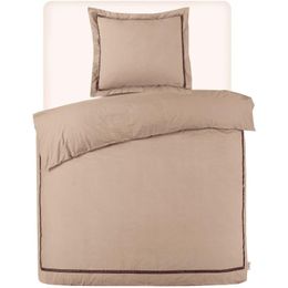 Kayori Bettw&auml;sche &raquo;Yamato&laquo; 2 Stk. Hergestellt aus 100% reinem &auml;gyptischen Baumwollperkal . beige Perkal (Bio-Baumwolle), Obermaterial: 100% Baumwolle 
