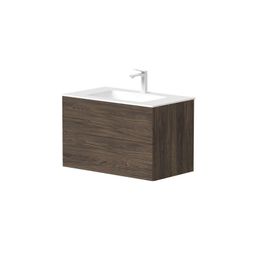 Welltime Waschtisch &raquo;Gama&laquo; inklusive Waschbecken, mit Push-to-Open-Funktion, FSC zertifiziert braun 81cm, B/H/T: 81cm x 50cm x 46cm