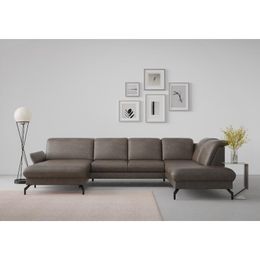 Sit & More sit&more Wohnlandschaft &raquo;Fashion U-Form&laquo; wahlweise mit Kopfteilverstellung, Vorziehsitz, motorisch, Metallf&uuml;&szlig;e braun B/H/T: 338cm x 84cm x 207cm, 