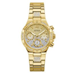 Guess Damen Multifunktionsuhr &raquo;HARLOW&laquo; Quarzuhr, Armbanduhr, Damenuhr, Edelstahlarmband, Datum gold Einheitsgr&ouml;&szlig;e