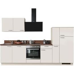 KOCHSTATION K&uuml;chenzeile &raquo;KS-Scafa, mit h&ouml;henverstellbaren F&uuml;&szlig;en&laquo; vormontiert, wahlweise mit E-Ger&auml;ten, mit Soft-Close, Breite 310 cm beige B/H/T: 