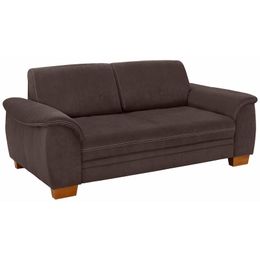 OTTO home 3-Sitzer &raquo;Husum&laquo; mit Sitztiefenverstellung, Kontrastnaht und Federkern braun Luxus-Microfaser in Lederoptik (100% Polyester);Luxus-