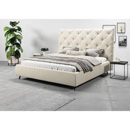 Home Affaire Polsterbett &raquo;Maxime, in 4 Breiten bis 200cm, auch in Leder&laquo; Kopfteilh&ouml;he 143 cm, belastbar bis 280 kg, auch in &Uuml;berl&auml;nge 220cm beige 96% 