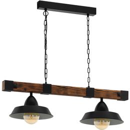 Eglo H&auml;ngeleuchte &raquo;OLDBURY&laquo; E27 1 Stk. Vintage Pendelleuchte, E27, 86 cm, FSC zertifiziert braun 2, H: 110cm, 1 Stk.