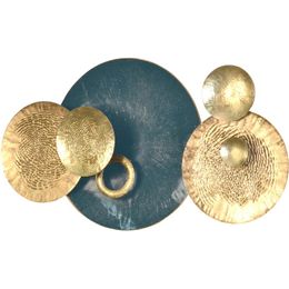 pajoma Wanddekoobjekt &raquo;Wanddekoration&laquo; Wandobjekt aus Metall, viele Kreise gold Metall B/H/T: 91cm x 48cm x 9cm