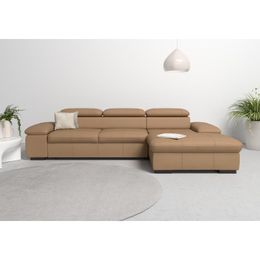 OTTO home Ecksofa &raquo;Alberto L-Form&laquo; mit Kopfteilverstellung, wahlweise mit Schlaffunktion braun Luxus-Microfaser Lederoptik (100% Polyester);Luxus-