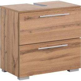 Welltime Waschbeckenunterschrank &raquo;Carlos&laquo; Breite 60 cm braun FSC -zertifizierter Holzwerkstoff eiche landhausfb., B/H/T: 60,2cm x 59,1cm x 35cm, 