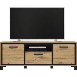 FORTE Lowboard &raquo;Trondheim&laquo; Breite 158 cm schwarz B/H/T: 158,4cm x 58,9cm x 41,5cm, 1 Stk., 2 Stk.