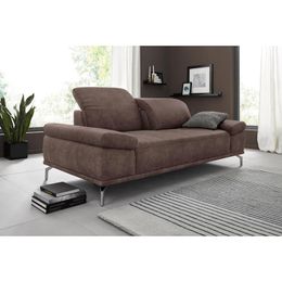 OTTO home 3-Sitzer &raquo;Caluna&laquo; mit Sitztiefen- und Kopfteilverstellung braun Luxus-Microfaser Vintageoptik (100% Polyester);Flachgewebe Mura: (100% 