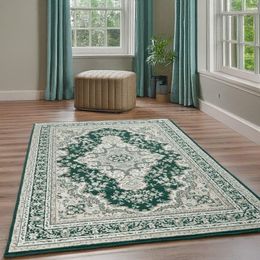 OTTO home Teppich &raquo;Oriental, Made in Belgium&laquo; rechteckig 7 mm H&ouml;he Orient-Optik, mit Bord&uuml;re, Teppich, Kurzflor, Weich, Kundenliebling gr&uuml;n Kunstfaser