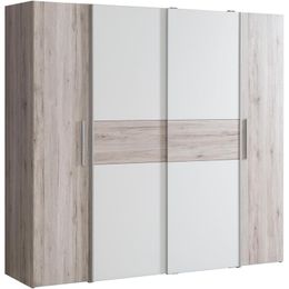 FORTE Kleiderschrank &raquo;Kalixtus, Made in Europe&laquo; B/H/T ca. 200x190x60 cm, 2 Schiebet&uuml;ren, 2 Dreht&uuml;ren, 8 Einlegeb&ouml;den, Kombination aus Dreh- und 