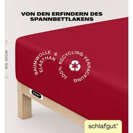 Schlafgut Spannbettlaken &raquo;EASY Jersey Elasthan Boxspring&laquo; MADE IN GREEN by OEKO-TEX rot Jersey, Obermaterial: 95% Baumwolle, 5% Elasthan 1 Stk., Jersey, 120-