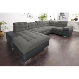 Sit & More sit&more Wohnlandschaft &raquo;Ontario U-Form&laquo; XXL, wahlweise mit Schlaffunktion schwarz Luxus-Microfaser (Variante 2: 90% Polyester, 10% Polyamid);