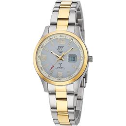 ETT Damen ETT Funkuhr &raquo;Gobi Lady&laquo; Armbanduhr, Damenuhr, Solar, Datum, Edelstahlarmband gold Einheitsgr&ouml;&szlig;e