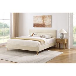 Home Affaire Polsterbett &raquo;Philippiere inkl. Lattenrost&laquo; erh&auml;ltlich in den Breiten 140cm & 180cm beige Liegefl&auml;che L&auml;nge B: 200cm x 180cm, Chenille, 