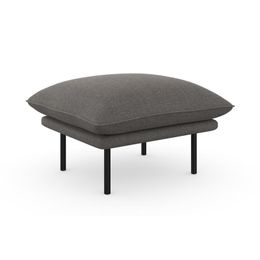 OTTO home Polsterhocker &raquo;Stine&laquo; Besonderes Design durch Kissenoptik und Keder grau Struktur (100% Polyester);Struktur weich (85% Polyester/15% Nylon);