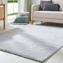 OTTO home Hochflor-Teppich &raquo;Canberra&laquo; rechteckig 40 mm H&ouml;he Uni Farben, weich & kuschelig, Wohnzimmer, Schlafzimmer grau Polypropylen (PP) B : 60cm 1 