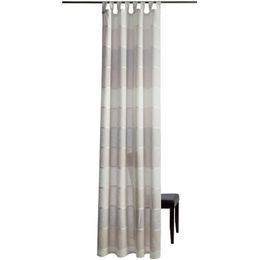 HOMING Gardine &raquo;Lennardt&laquo; Schlaufen 1 Stk. tlg. Streifen, Wohnzimmer, Schlafzimmer beige Polyester 255cm, Schlaufen, 140cm