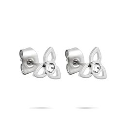 Tamaris Damen Paar Ohrstecker &raquo;Schmuck Geschenk Edelstahl Ohrringe in Bl&uuml;ten-Optik&laquo; mit Zirkonia (synth.) silber Edelstahl