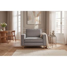 OTTO home Loveseat &raquo;Pinto Skandi 105 cm, Chenille, Struktur&laquo; mit Keder, Massivholzf&uuml;&szlig;e Eiche ger&auml;uchert 100% Polyester Chenille, B/H/T: 108cm x 89cm x