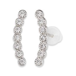 Bruno Banani Damen Paar Ohrstecker &raquo;Schmuck Geschenk Silber 925 Ohrschmuck Ohrringe Ear Climber&laquo; mit Zirkonia (synth.) silber Silber 925 (