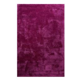 Teppich &raquo;Pisa&laquo; rund 25 mm H&ouml;he Hochflor, Microfaser, uni, weich, Shaggy, Wohnzimmer, Schlafzimmer lila Polyester B : 120cm 1 Stk., 25mm, L: 170cm