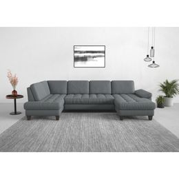 Sit & More sit&more Wohnlandschaft &raquo;Westham U-Form&laquo; wahlweise mit Schlaffunktion, Bettkasten, Sitztiefenverstellung grau 100% Polyester B/H/T: 338cm x 88cm x 