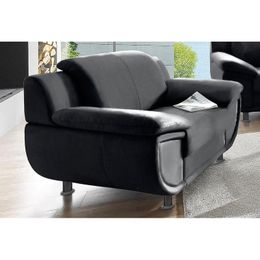 Trendmanufaktur Sessel &raquo;Rondo, Breite 121 cm, breite Armlehnen, F&uuml;&szlig;e schwarz&laquo; Big-Sessel wahlweise mit Federkern, in verschiedenen Bez&uuml;gen schwarz 