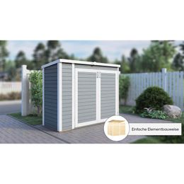 BERTILO Garten-Ger&auml;teschrank &raquo;Multi 3&laquo; grau Massivholz Einheitsgr&ouml;&szlig;e