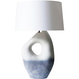 Salesfever Tischleuchte &raquo;Keramik&laquo; E27 1 Stk. mit handbemalter Keramik-Basis blau 1, H: 69cm, 1 Stk.