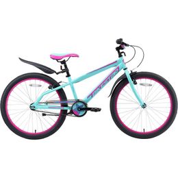 Bikestar Jugendfahrrad 1 Gang f&uuml;r Damen blau 32cm, 24 Zoll (60,96cm) Jugendfahrrad