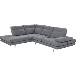 Calia italia Ecksofa &raquo;Toby Wing, B/T: 288/232 cm, Multifunktionssofa, Designsofa, L-Form&laquo; Sitztiefenverstellung und Armteilfunktion, F&uuml;&szlig;e chrom 