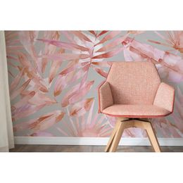 marburg Fototapete &raquo;Expedition&laquo; matt glatt Blattmuster moderne Tapete f&uuml;r Wohnzimmer Schlafzimmer K&uuml;che pink Vlies B/L: 2,65m x 3,4m, Rollen: 1