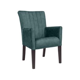 Home Affaire Armlehnstuhl &raquo;King&laquo; () Esszimmerstuhl, Beingestell Massivholz Eiche oder Buche wengefarben blau Massivholz, Polyester B/H/T: 60cm x 92cm 