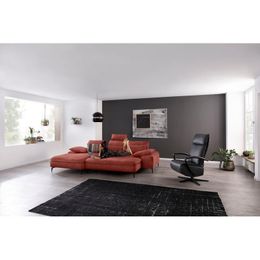 W.Schillig Ecksofa &raquo;valentinoo, Designsofa, bequem, elegant und zeitlos, L-Form&laquo; inklusive Hocker, mit Sitztiefenverstellung, Breite 299 cm rot 