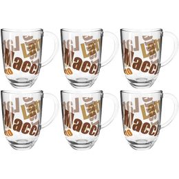 Leonardo Latte-Macchiato-Tasse &raquo;NAPOLI&laquo; Latte Macchiato-Tasse, 380 ml, 3-farbig, 6-teilig bunt Glas &Oslash; 8,2cm x 12cm, 380ml, 6 Stk.