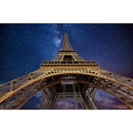 papermoon Fototapete &raquo;EIFFELTURM-ABSTRAKT DESIGN PARIS STERNE HIMMEL TAPETE&laquo; bunt Vlies B/L: 4,5m x 2,8m, Bahnen: 9 Stk.