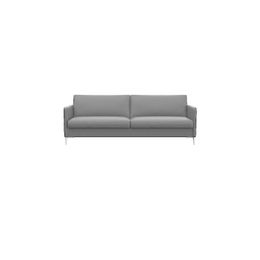 FLEXLUX 3-Sitzer &raquo;Fiore, super Sitzkomfort durch Kaltschaum im Sitz&laquo; schmale Armlehnen, F&uuml;&szlig;e Alu schwarz 100% Echteder B/H/T: 214cm x 85cm x 92cm, 