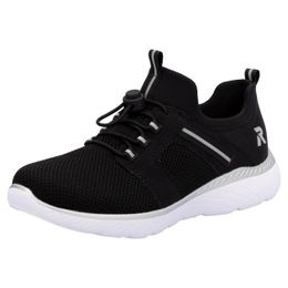RIEKER SPORT Damen Slip-On Sneaker, Gr. 39, schwarz, Lederimitat, Textil, unifarben, Schuhe, Schlupfschuh, Halbschuh, Freizeitsneaker mit