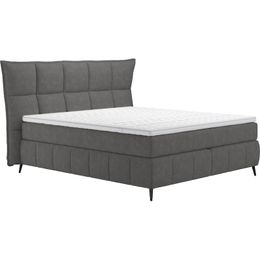 COTTA Boxspringbett &raquo;Sarah&laquo; inkl. Topper, 2 Matratzenkerne, H&auml;rtegrade H2, H3 oder H4 grau 100% Polyester Struktur soft, Liegefl&auml;che B/L: 160cm x 