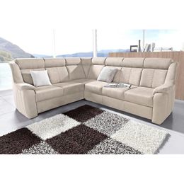 Sit & More sit&more Ecksofa &raquo;Basel L-Form&laquo; wahlweise mit Relaxfunktion wei&szlig; Altara Nubuck , Luxus-Microfaser (100% Polyester;PRIMABELLE -Microfaser, Luxus-