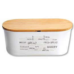 Kesper Brotkasten &raquo;Brotbox, FSC&laquo; Deckel als Schneidebrett verwendbar wei&szlig; Bambus, Kunststoff B/H/L: 34cm x 18cm x 14,5cm