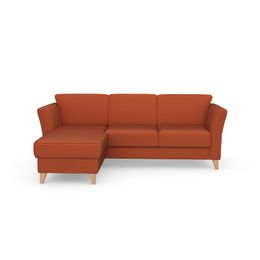Sit & More sit&more Ecksofa &raquo;Visby L-Form&laquo; Wahlweise mit Schlaffunktion und Bettkasten, frei im Raum stellbar orange B/H/T: 248cm x 87cm x 162cm, Luxus-