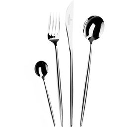 Besteck-Set &raquo;Lotus, im Geschenkkarton, wahlweise als 24- oder 30-teiliges Set&laquo; modernes und au&szlig;ergew&ouml;hnliches Design Chromnickelstahl 18/10 24 tlg.