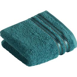 Vossen Gaestehandtuecher &raquo;Cult de Luxe&laquo; im Set, mit Glanzbord&uuml;re blau Walkfrottee, Obermaterial: 100% Baumwolle B/L: 30cmx50cm, 3 Stk., Walkfrottee