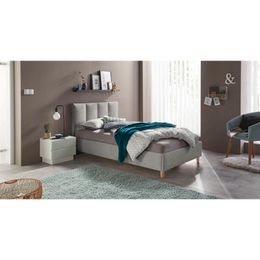 Westfalia Schlafkomfort Polsterbett grau Liegefl&auml;che L&auml;nge B: 200cm x 120cm, Strukturstoff, Bonnell-Federkernmatratze H3
